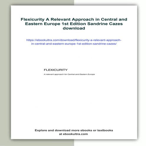 Flexicurity A Relevant Approach in Central and Eastern Europe 1st Edition Sandrine Cazes | PDF