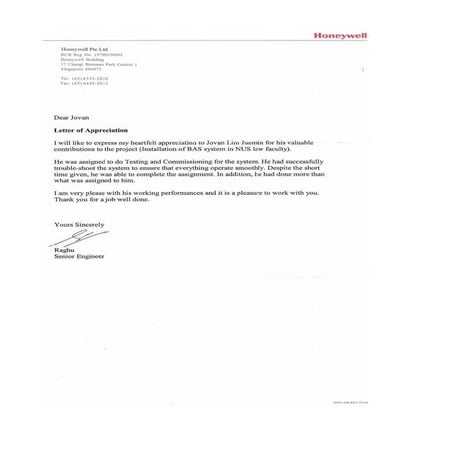 Letter of Appreciation for Outstanding Service | PDF