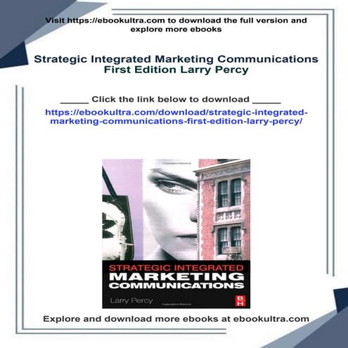 Strategic Integrated Marketing Communications First Edition Larry Percy | PDF