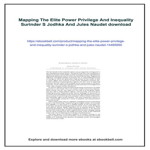 Mapping The Elite Power Privilege And Inequality Surinder S Jodhka And ...