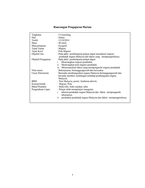 Contoh rph geografi | DOC