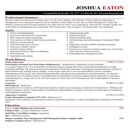 Joshua Eaton Resume 1 | PDF