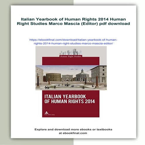 Italian Yearbook of Human Rights 2014 Human Right Studies Marco Mascia ...