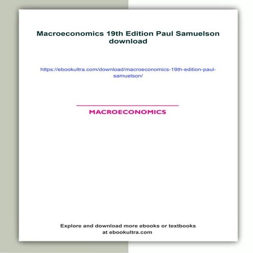 Macroeconomics 19th Edition Paul Samuelson | PDF