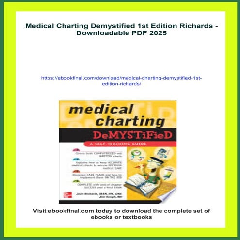 Medical Charting Demystified 1st Edition Richards | PDF