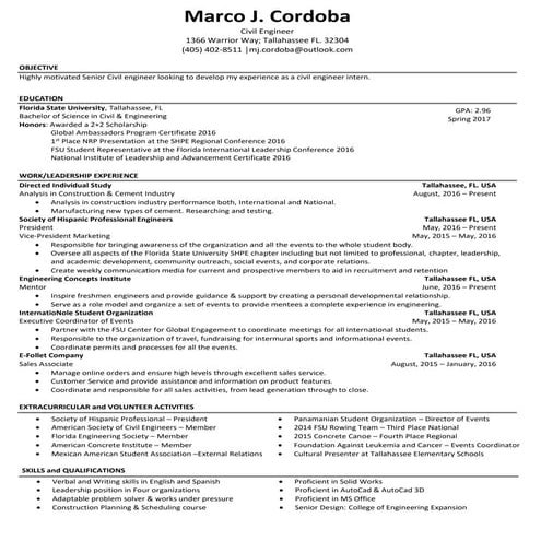 Resume Sept 2017 | PDF
