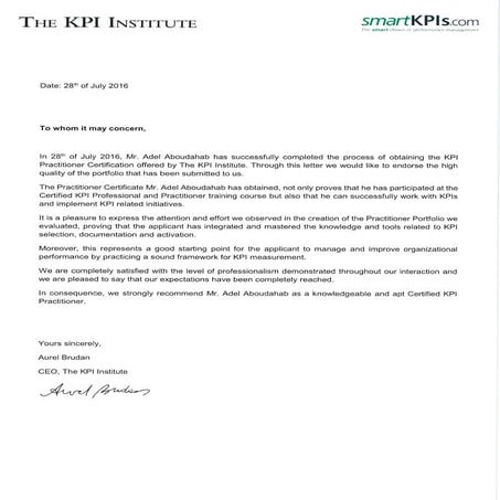 KPI Certificates Full Set | PDF