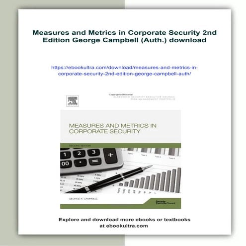Measures and Metrics in Corporate Security 2nd Edition George Campbell (Auth.) | PDF