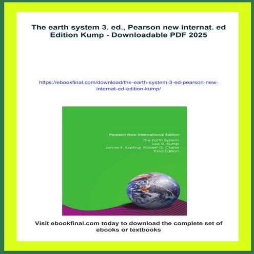 The earth system 3. ed., Pearson new internat. ed Edition Kump | PDF
