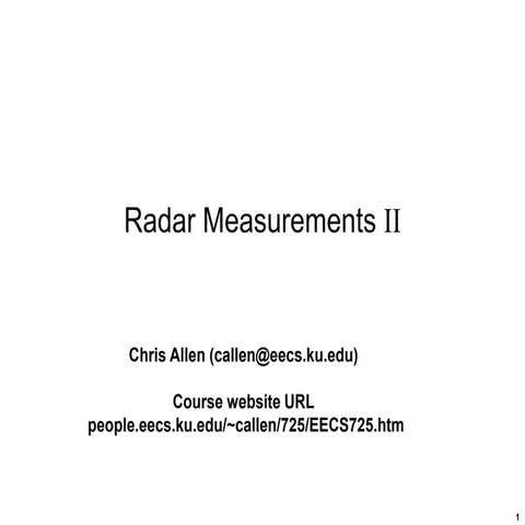 Radar Measurements Lecture Eecs Berkely Ppt