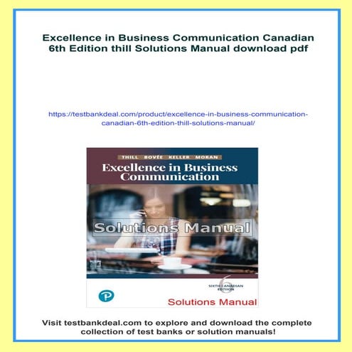 Excellence in Business Communication Canadian 6th Edition thill ...