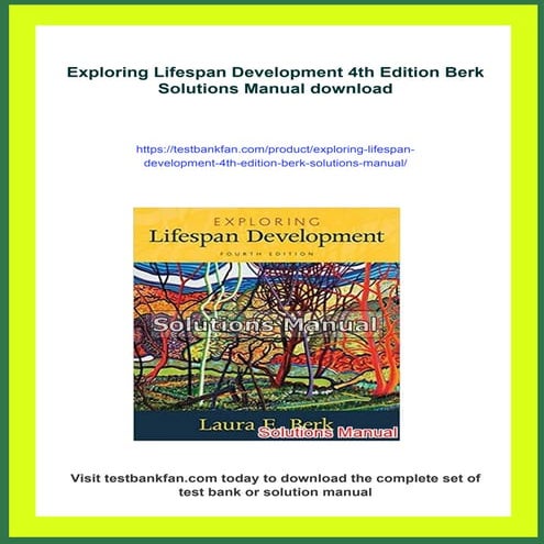Exploring Lifespan Development 4th Edition Berk Solutions Manual | PDF