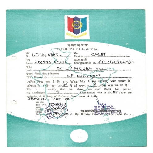 NCC Certificate 1 | PDF