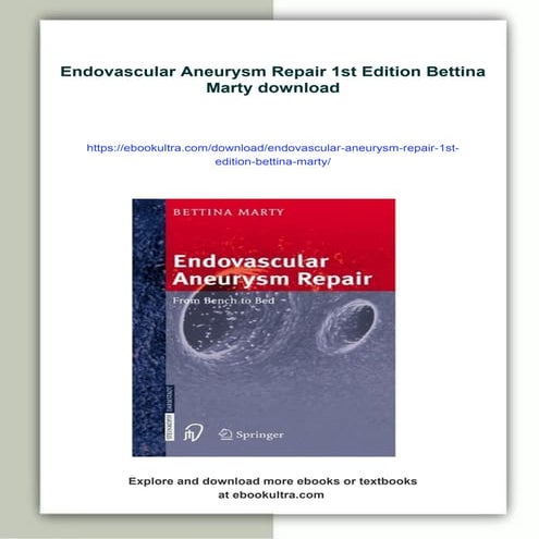 Endovascular Aneurysm Repair 1st Edition Bettina Marty | PDF