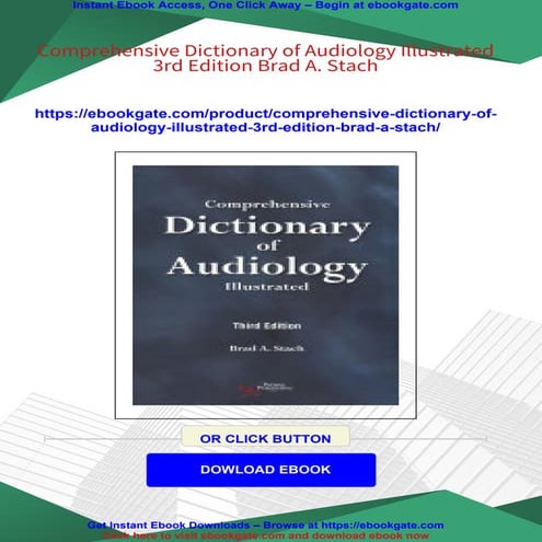 Comprehensive Dictionary of Audiology Illustrated 3rd Edition Brad A ...