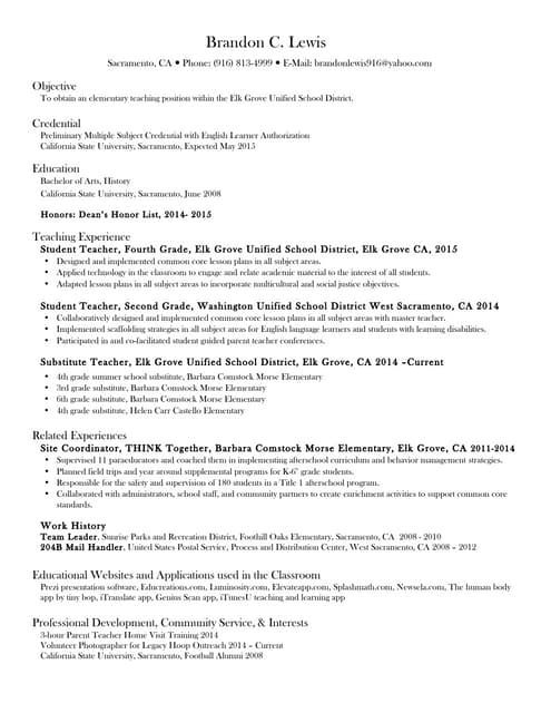 resume student teaching | PDF