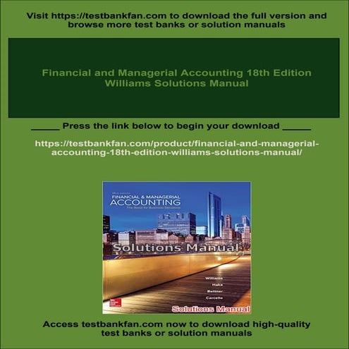 Financial and Managerial Accounting 18th Edition Williams Solutions ...