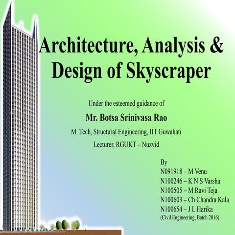 ARCHITECTURE, ANALYSIS AND DESIGN OF SKYSCRAPER | PDF