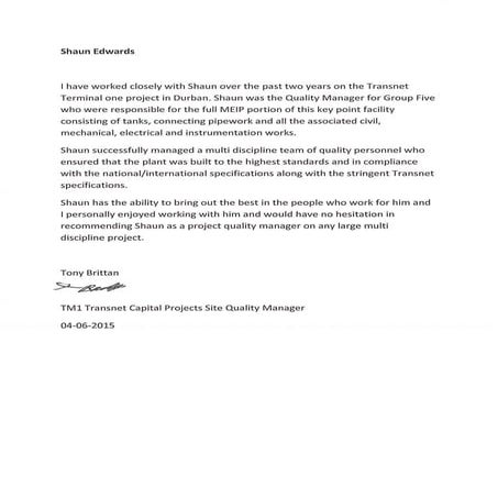 Transnet Referral Letter | PDF