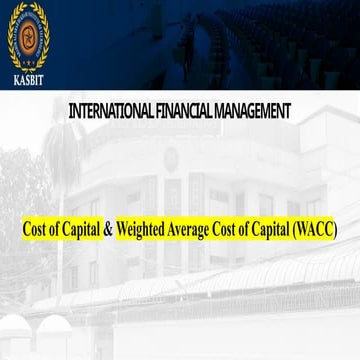 WACC Financial Management CHAP13 Students of MBA | PPTX