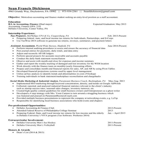 Patrick Staehle (Full Resume) | PDF