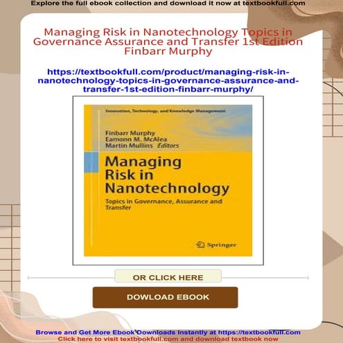Managing Risk in Nanotechnology Topics in Governance Assurance and ...