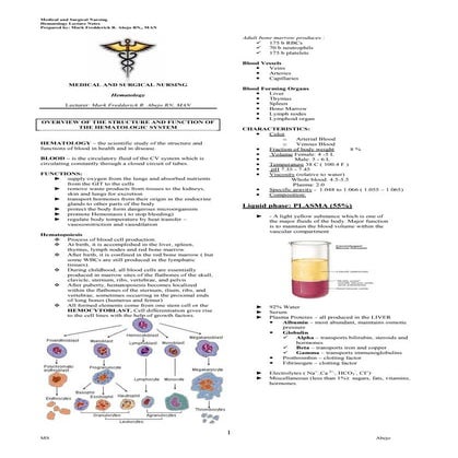 Hematology Handouts | PDF
