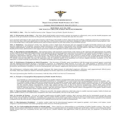 RA 7305 Magna Carta | PDF