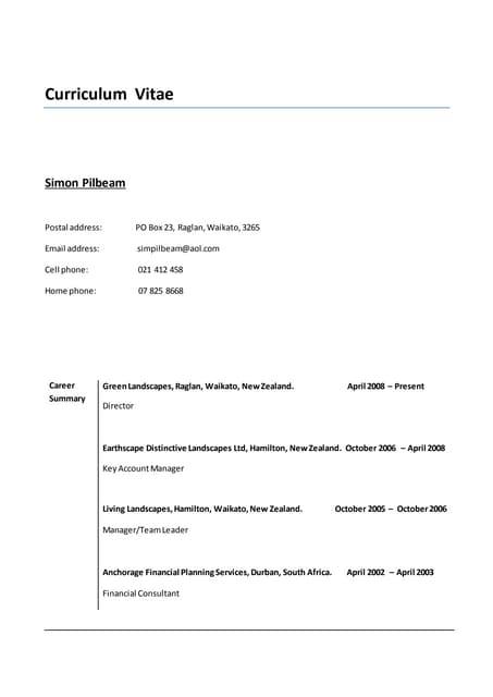 Simon Pilbeam presentations