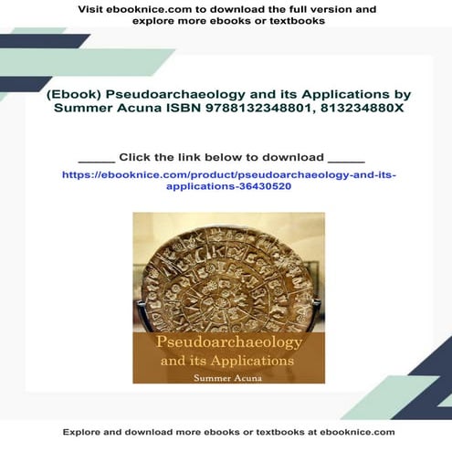 (Ebook) Pseudoarchaeology and its Applications by Summer Acuna ISBN ...