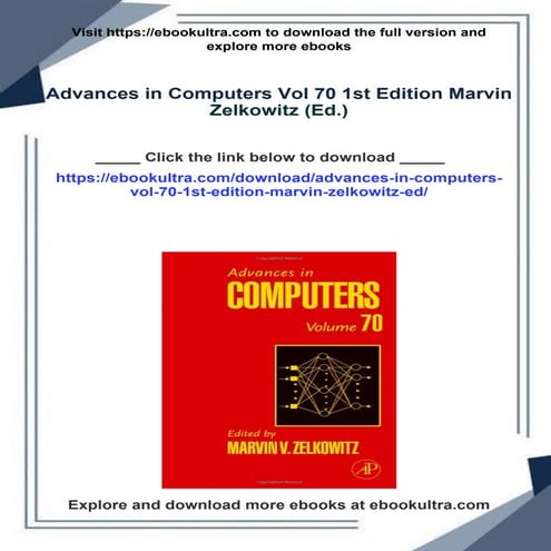 Advances in Computers Vol 70 1st Edition Marvin Zelkowitz (Ed.) | PDF