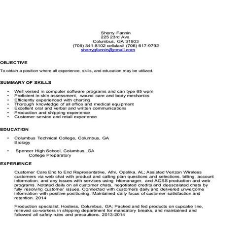Sherry Blackmon--Resume | PDF