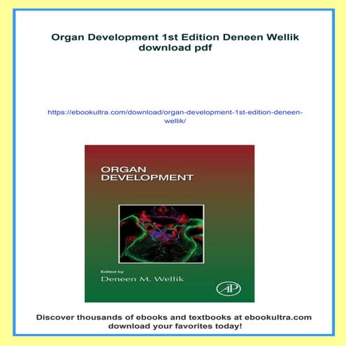 Organ Development 1st Edition Deneen Wellik | PDF