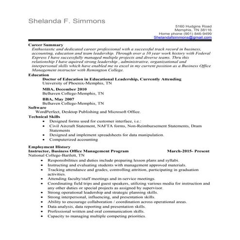Tonia terry professional resume | PDF