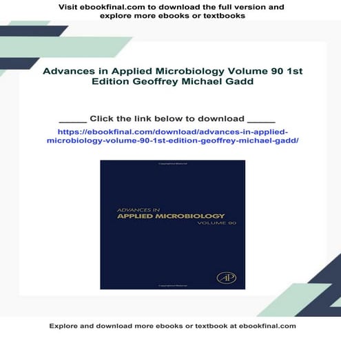 Advances in Applied Microbiology Volume 90 1st Edition Geoffrey Michael ...
