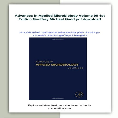 Advances in Applied Microbiology Volume 90 1st Edition Geoffrey Michael ...