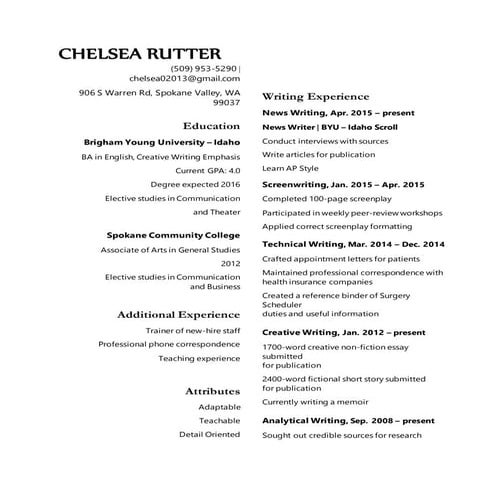 Writing Resume | PDF