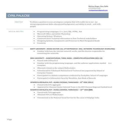 cy resume | PDF