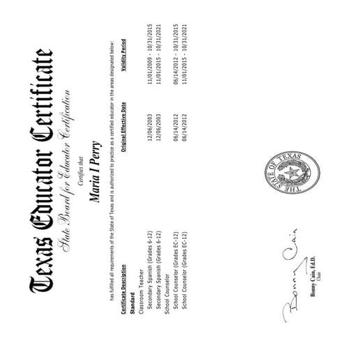 M_Perry Counselor Certificate | PDF
