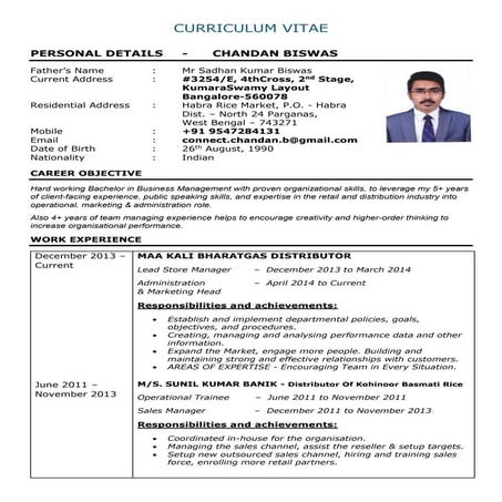 CURRICULUM VITAE chandan | PDF