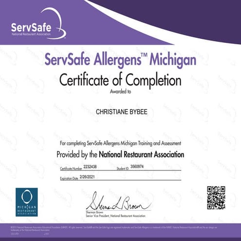 Allergens Certificate | PPT