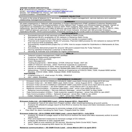 Resume_Arvind_Srivastava | DOC | Computer Networking | Computing