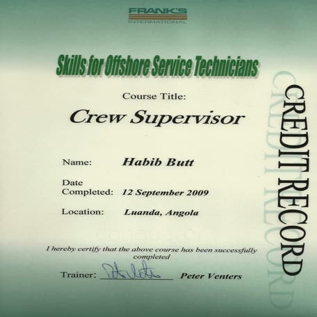 Crew Supervisor Course | PDF