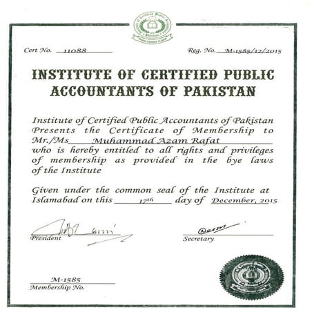 CPA member certificate | PDF