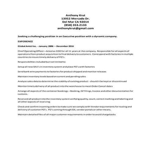 Anthony Krut Resume 1 | DOCX