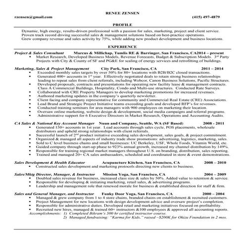 Renee Zensen Resume 7.4 | PDF | Sales | Business