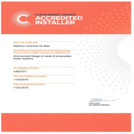 CEC Certificate | PDF