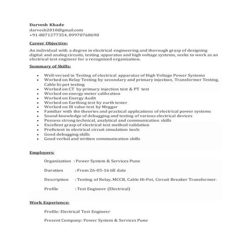 Resume for all | DOCX