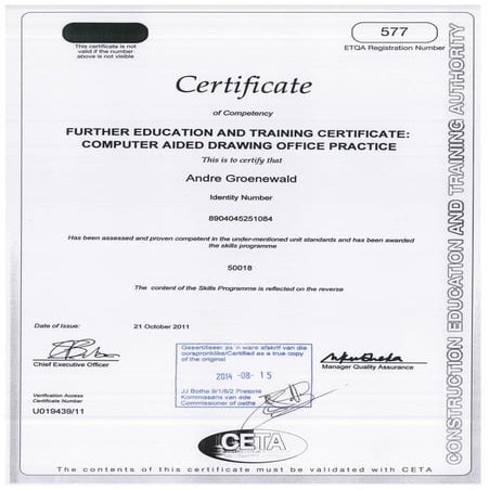 CETA Certificate | PDF