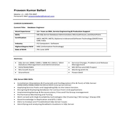 Praveen_Kumar_Ballari_Resume | PDF